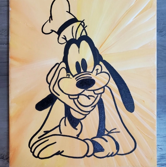 Disney | Art | 8 X Hand Painted Goofy Canvas | Poshmark